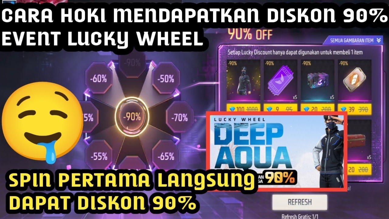 cara hoki mendapatkan diskon 90% di event lucky wheel ff terbaru ...