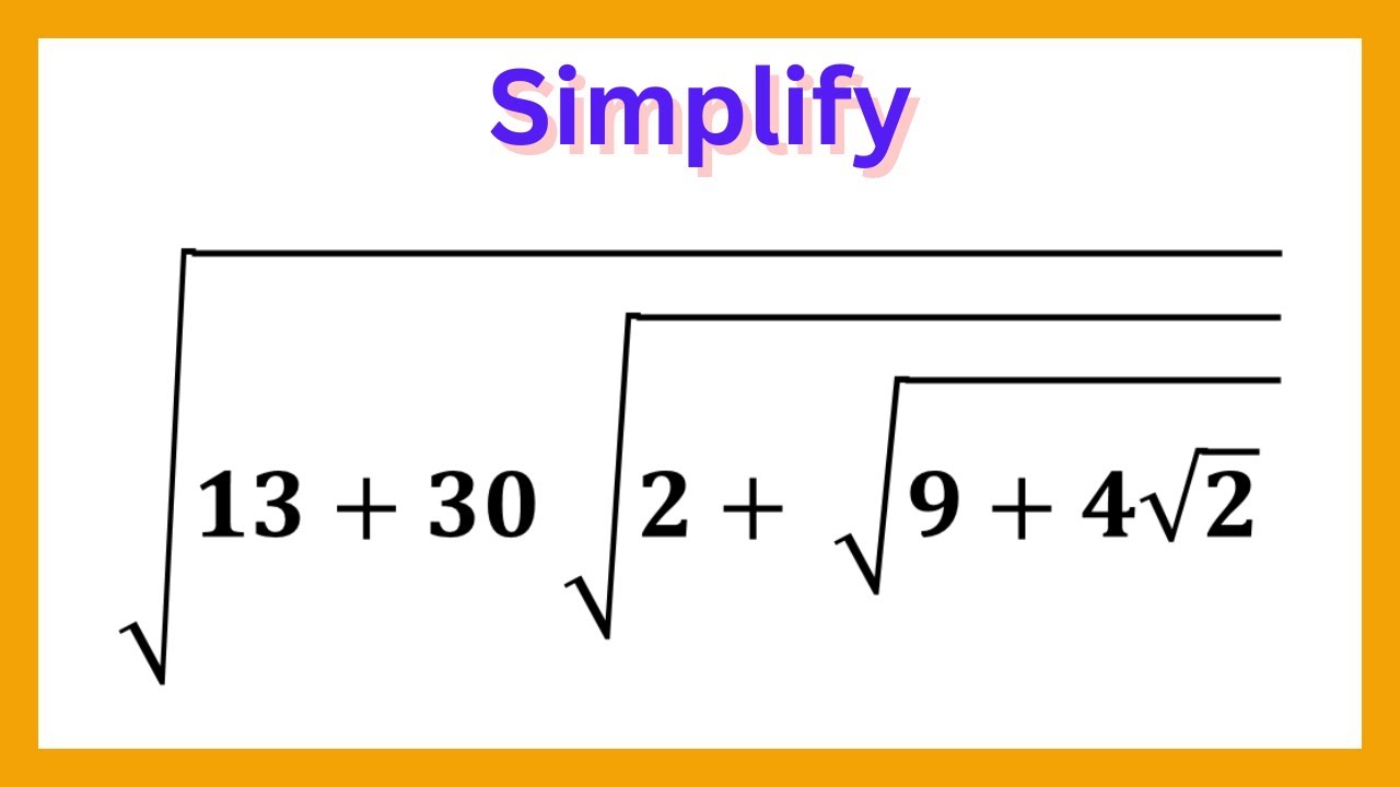 Simplify Square Root, Can you ? - YouTube