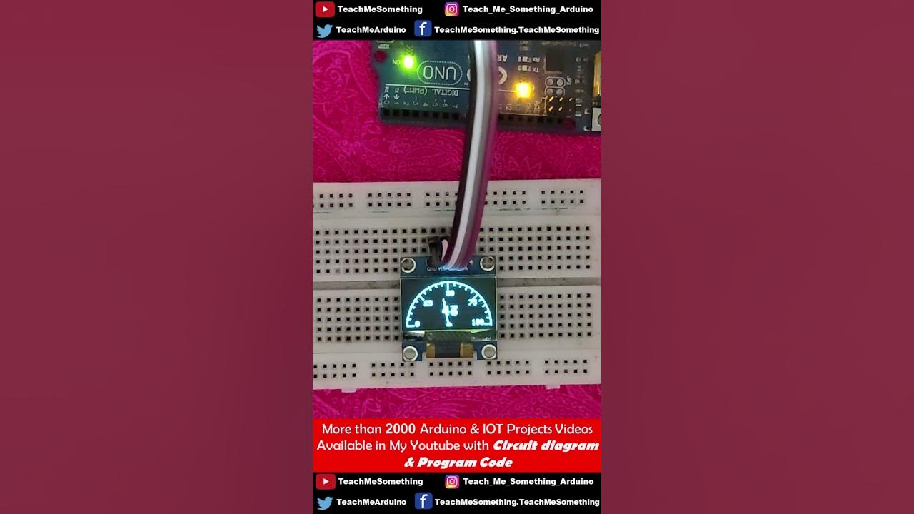 Arduino OLED Gauage animation || Arduino OLED Graphics Display || Teach me something || 128x64 ...