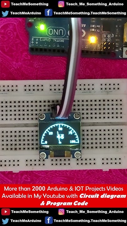 Arduino OLED Gauage animation || Arduino OLED Graphics Display || Teach me something || 128x64 ...