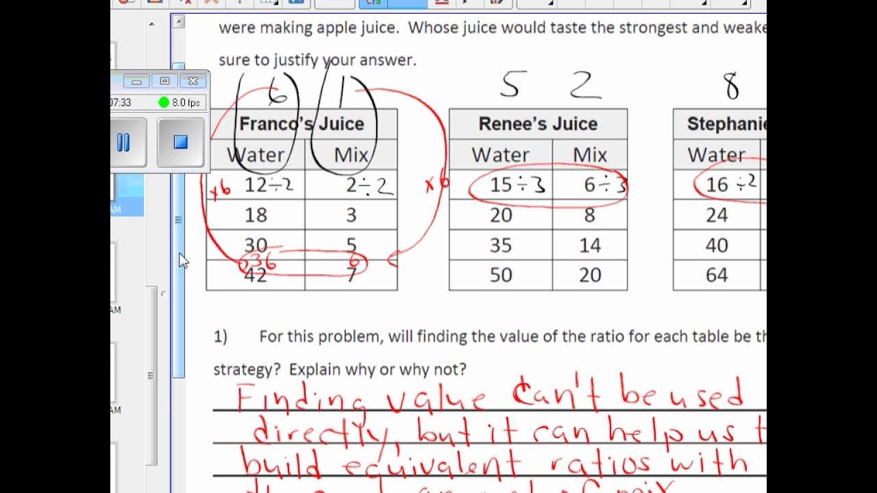 11c M1 L11 Comparing Ratios Using Ratio Tables- PART 3 - YouTube