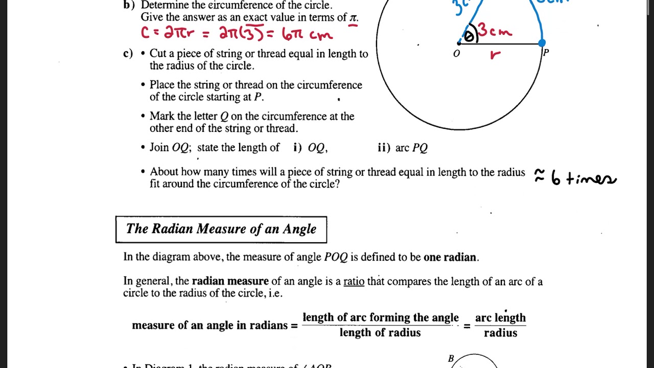 Math 30-1 Lesson #2 Angular Measure - Radians - YouTube