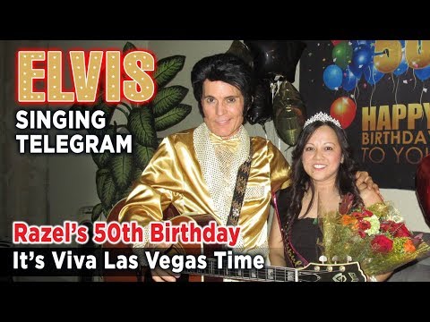 ELVIS Surprises RAZEL On Her 50th Birthday (PartyZams Singing Telegrams ...