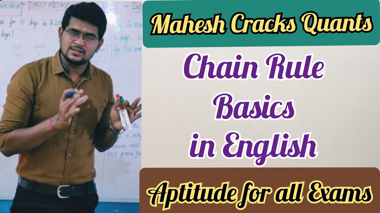 Chain Rule Basics in English | Mahesh Cracks Quants | Aptitude in ...