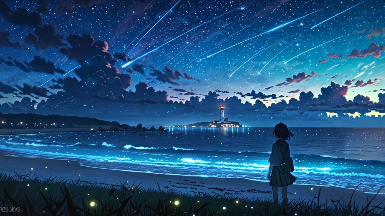 Under Shooting Stars 🌠 – Calming Nighttime Lofi Beats [ chill beats to ...