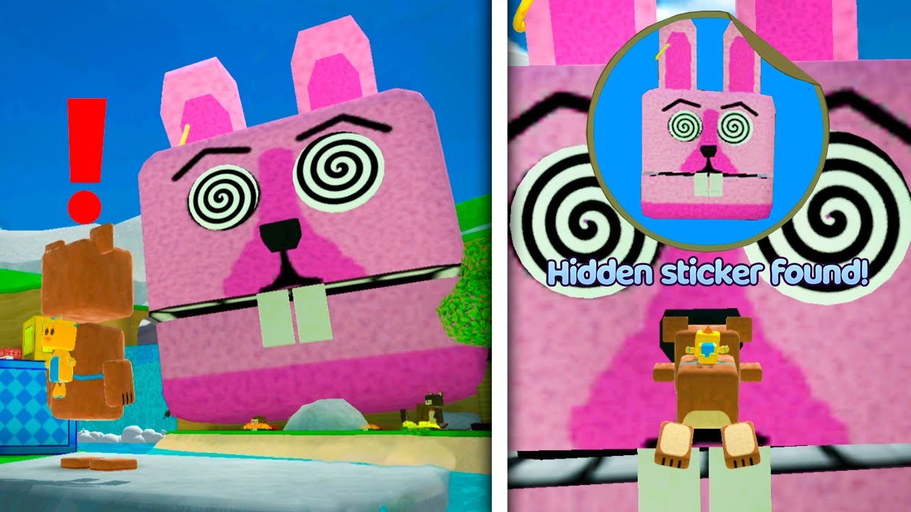 Giant Pink Rabbit with Hidden Sticker? - Super Bear Adventure Gameplay ...