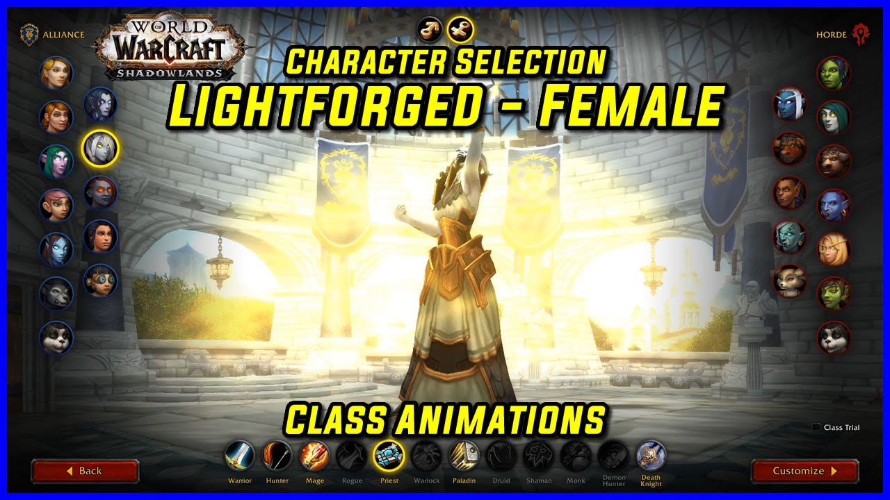 WoW Class Animations - Lightforged Draenei Female - WoW Shadowlands ...