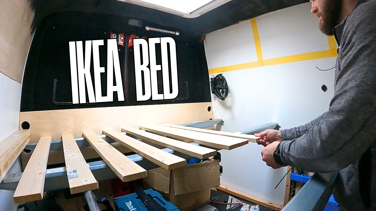 Easy Campervan Bed Install | IKEA Bed DIY Campervan Build - YouTube
