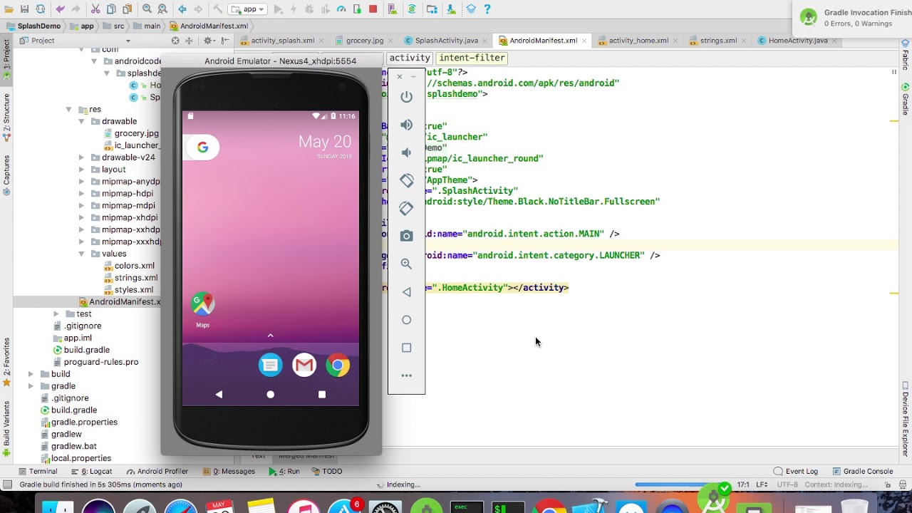 Splash Activity - YouTube
