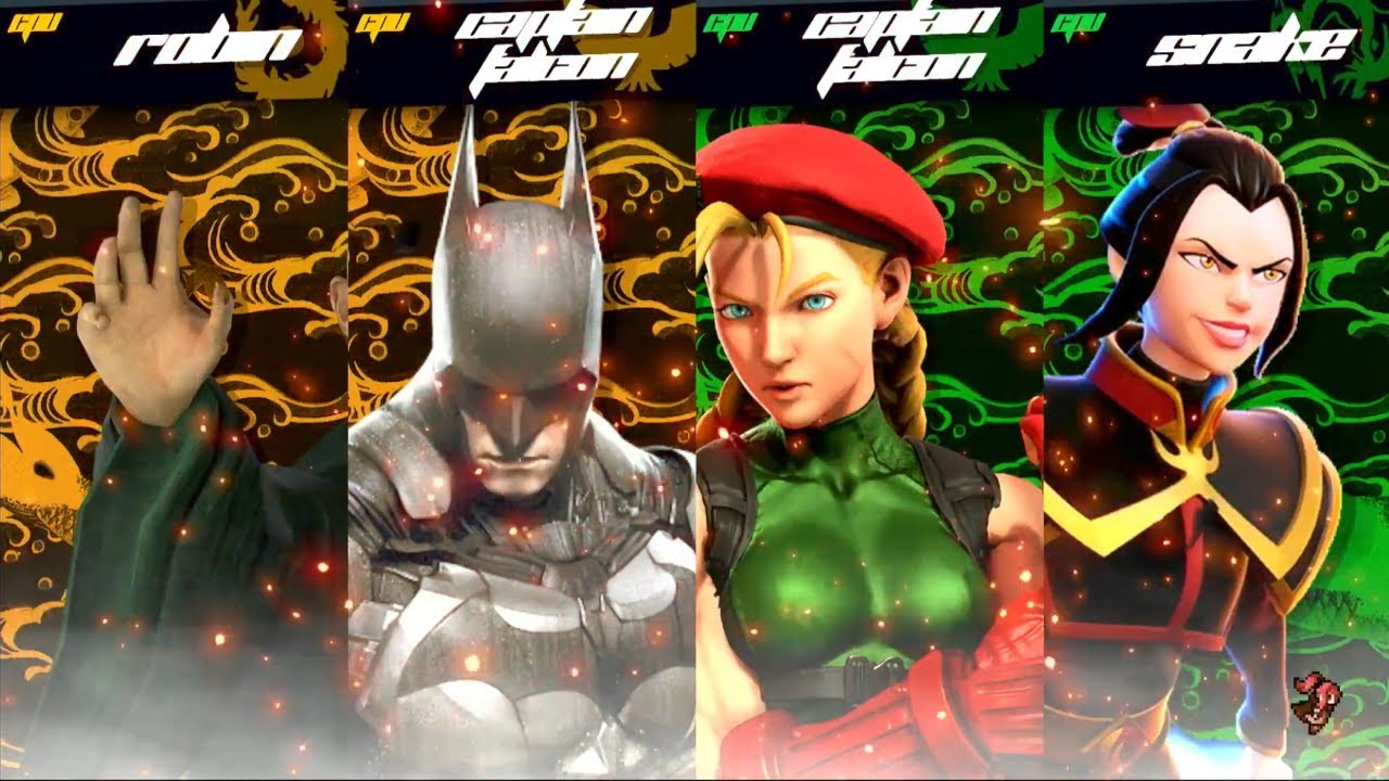 Cammy & Azula Vs Batman & Voldemort - Super Smash Bros Mods - YouTube