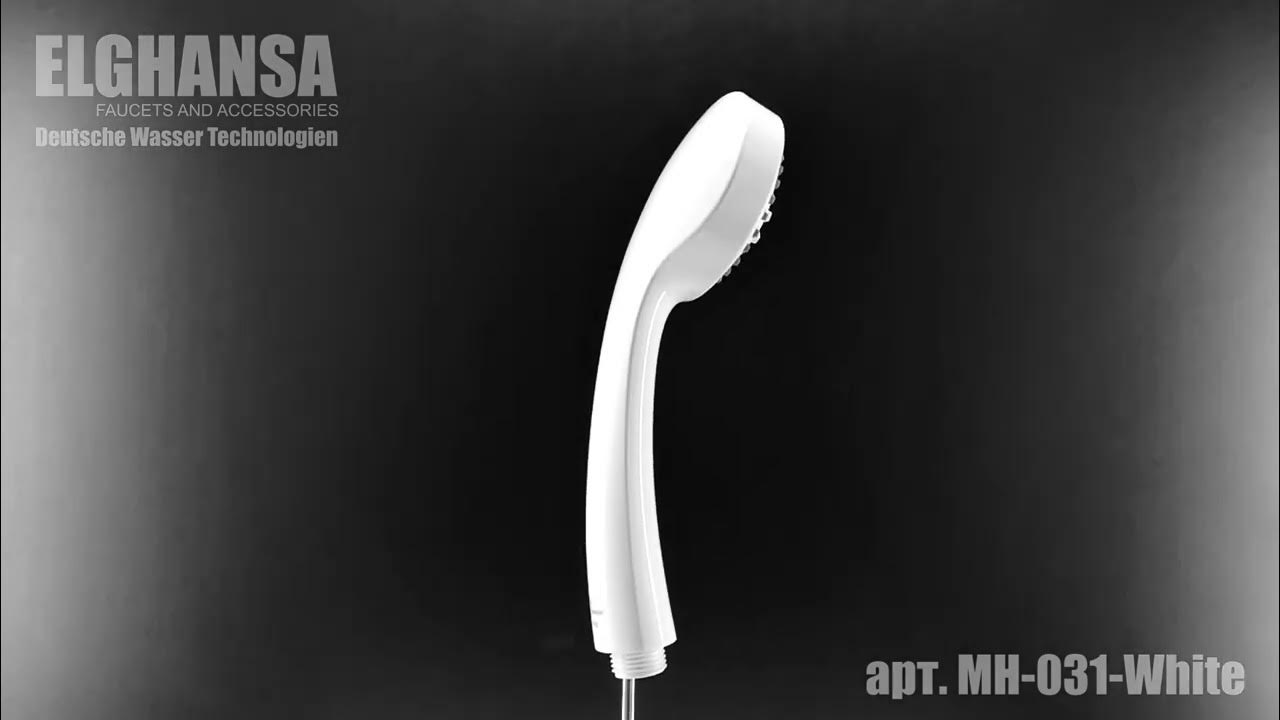 Практичная душевая лейка ELGHANSA арт.MH-031-White из ABS пластика белого цвета с тремя режимами ...