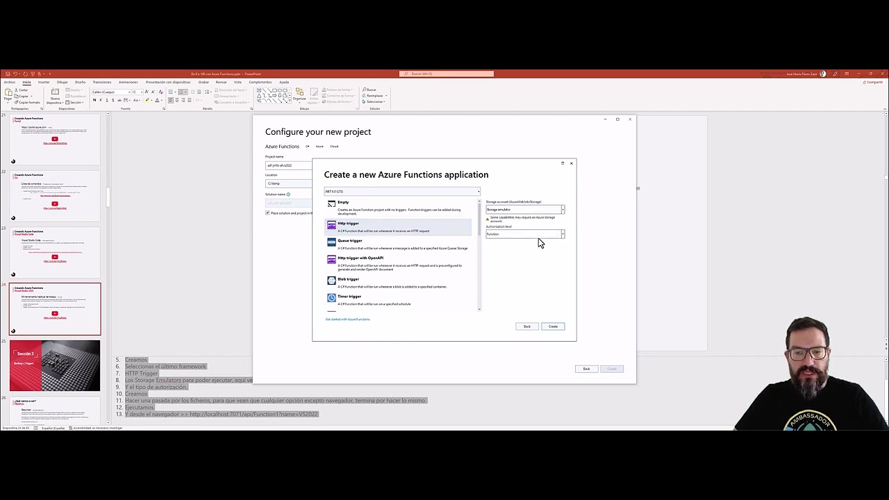 Creación de una Azure Function desde Visual Studio 2022 - YouTube