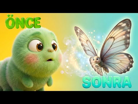 Önce – Şimdi – Sonra | Tırtıl Kelebek Oluyor 🐛🦋 | Okul Öncesi Ve İlkokul Eğitici Video