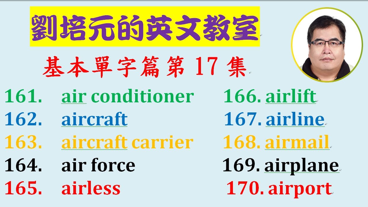 「英文基本單字篇」第17集：全方面認識 air conditioner, aircraft, aircraft carrier, air ...