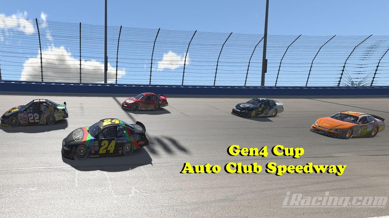 iRacing Gen 4 Cup Race at Auto Club Speedway - YouTube