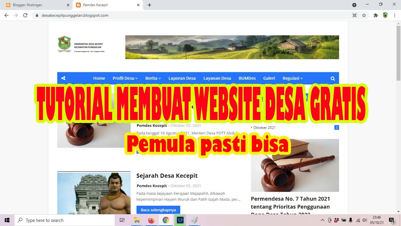 Tutorial membuat website desa gratis dan mudah || Pemula pasti bisa ...