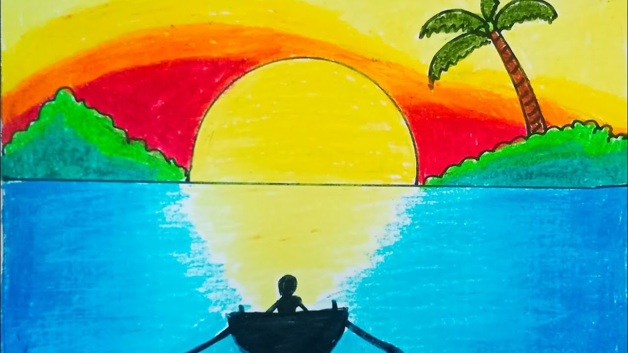 How to draw natural scenery step by step for beginners #howto # ...