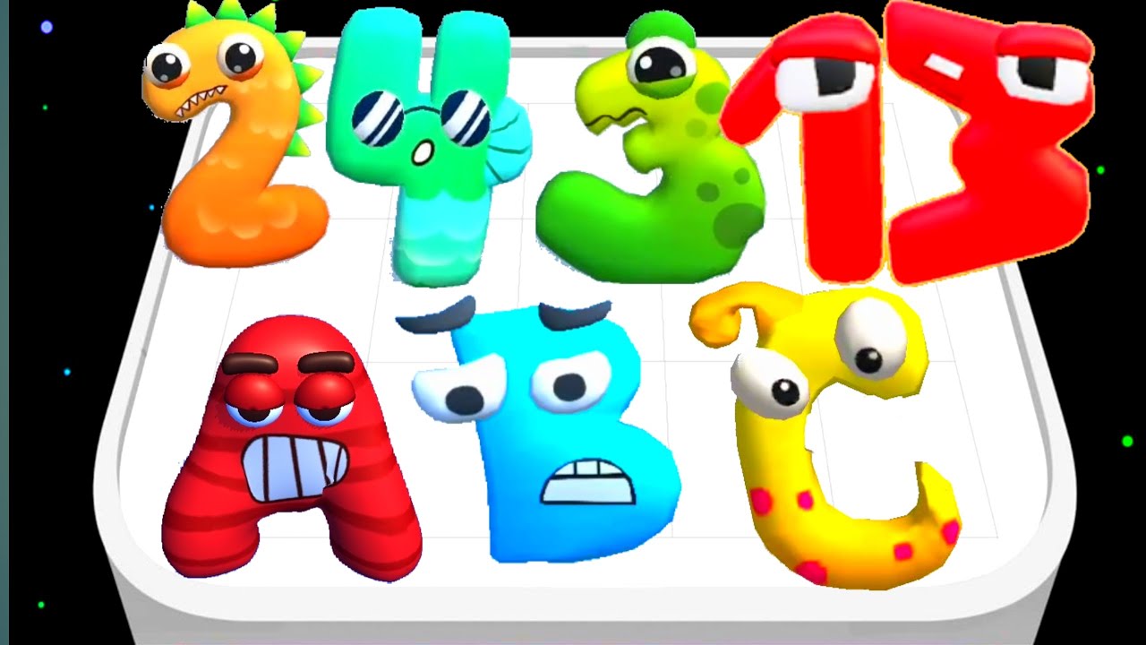 1234,Merge Number Lore 3D run, Alphabet super monster Battle, - YouTube