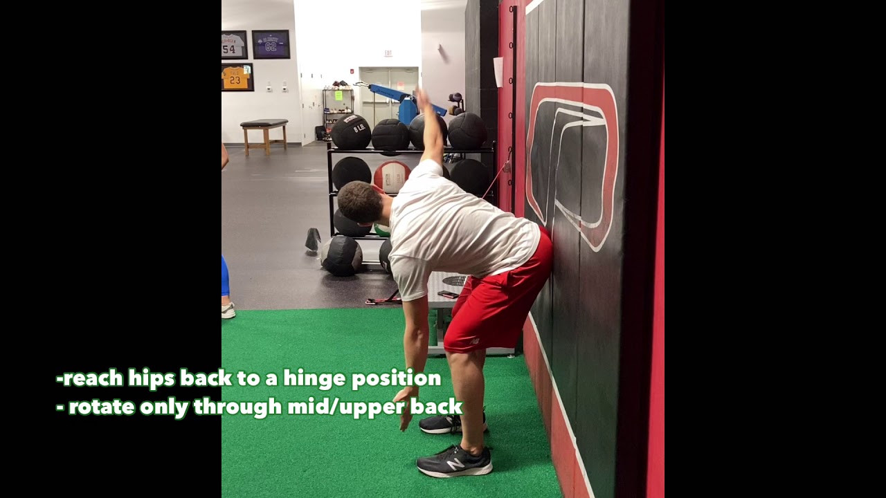 Wall hinge T-spine rotation - YouTube