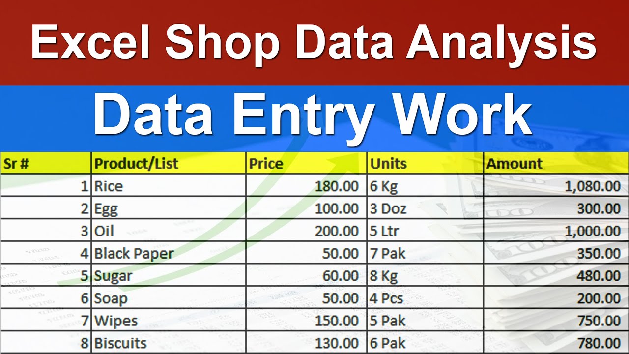 Shop Data Entry Work in Excel | Data Entry Tips and Tricks in Excel ...