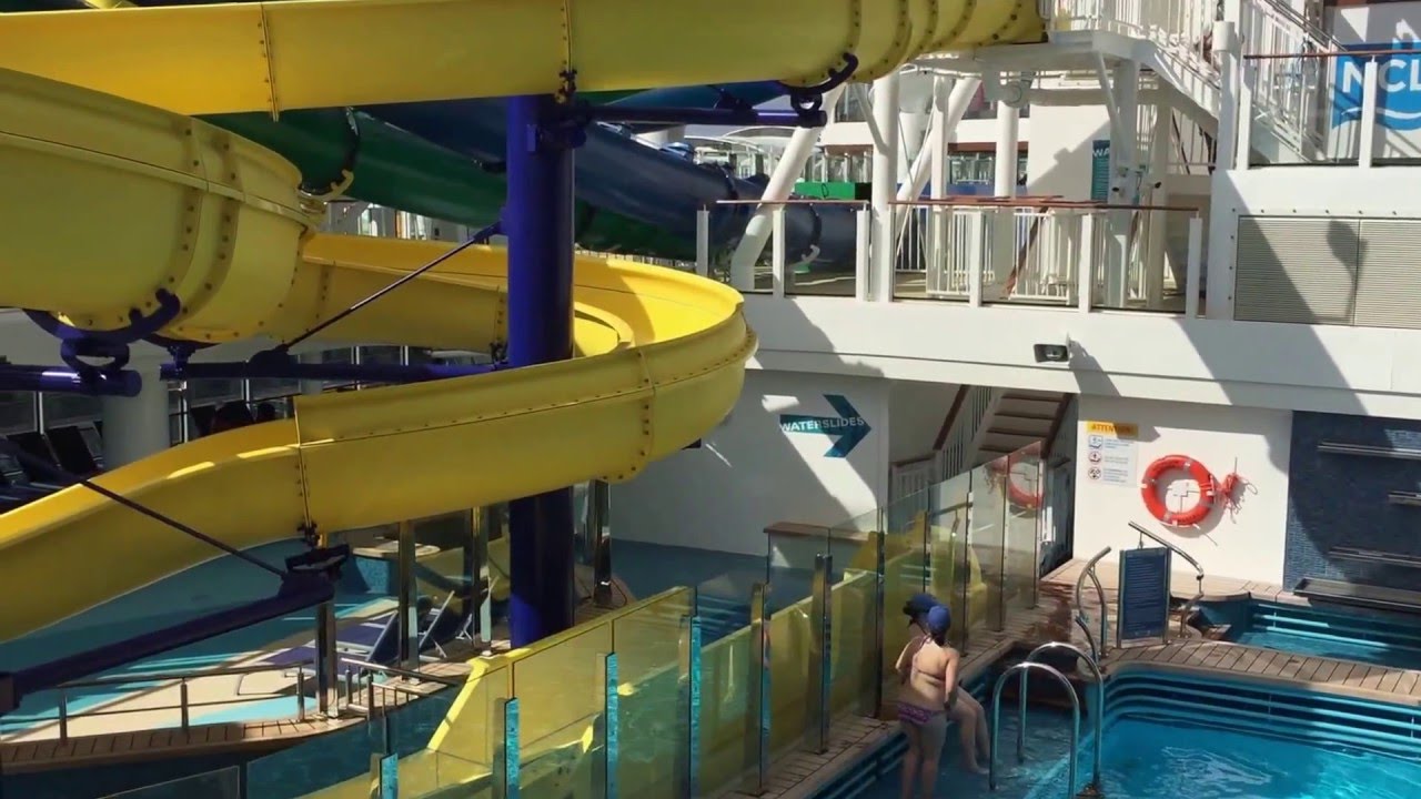 NCL Escape Pool Deck & Slides - YouTube