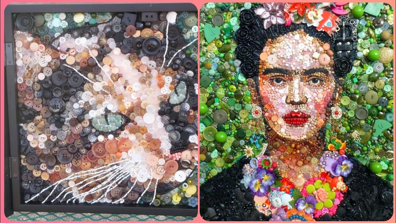 Most beautiful and gorgeous button art and craft ideas // best button ...