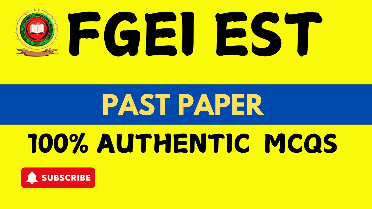 Elementary School Teacher (EST) FGEI Past Paper | EST past paper # ...