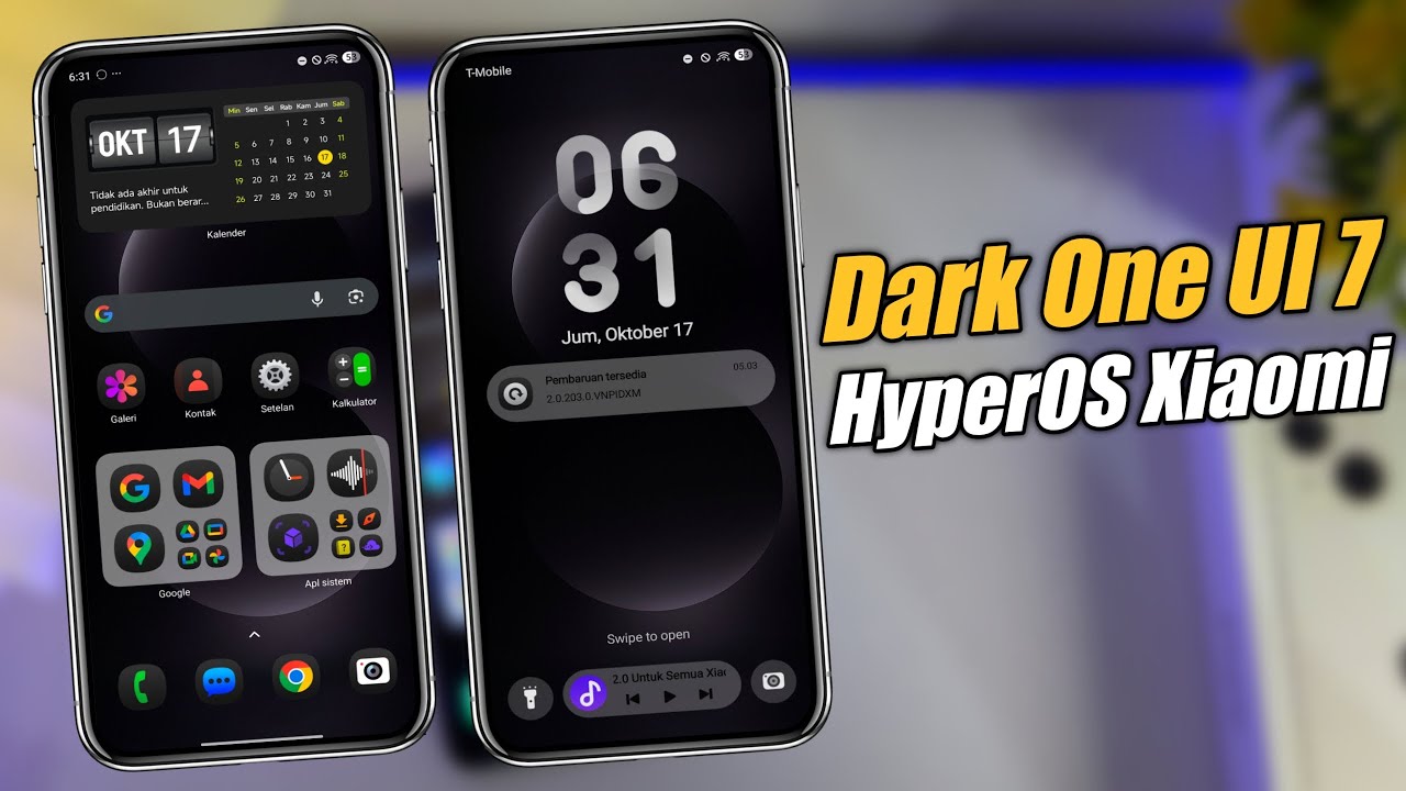 Tema HyperOS Dark One UI 7 || Rekomendasi Tema OneUI 7 HyperOS Terbaru ...