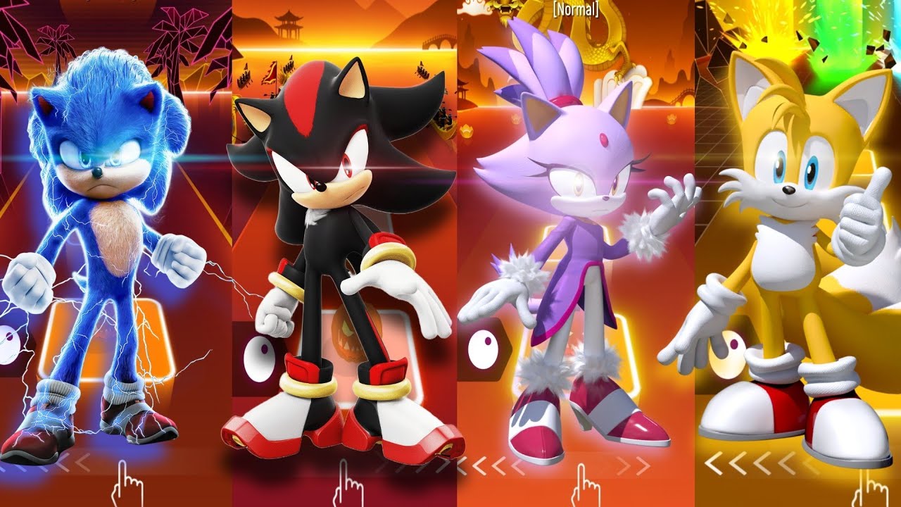 Sonic vs Shadow vs Blaze vs Tails | Tiles Hop Edm Rush #tileshop # ...