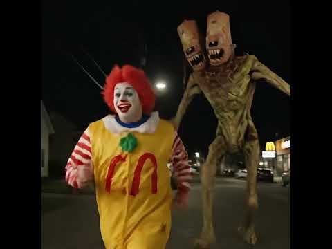 Is this the end of McDonald's? Siren Head chases Ronald McDonald's. #sirenhead #terror #horror