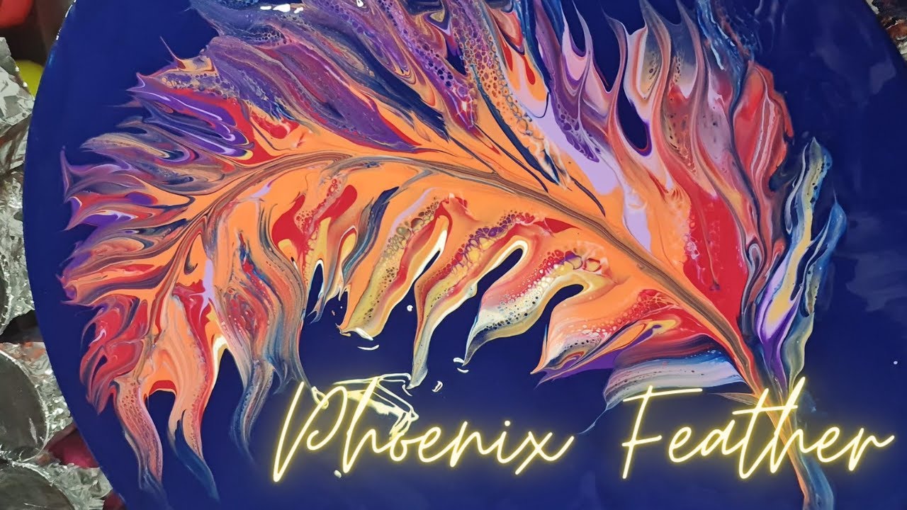 Phoenix Feather || Swipe Technique || Acrylic Pour #75 - YouTube