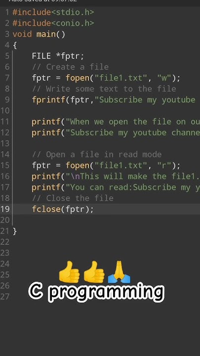 Open a file in read mode in c 👍👍🙏 # c program # shorts - YouTube