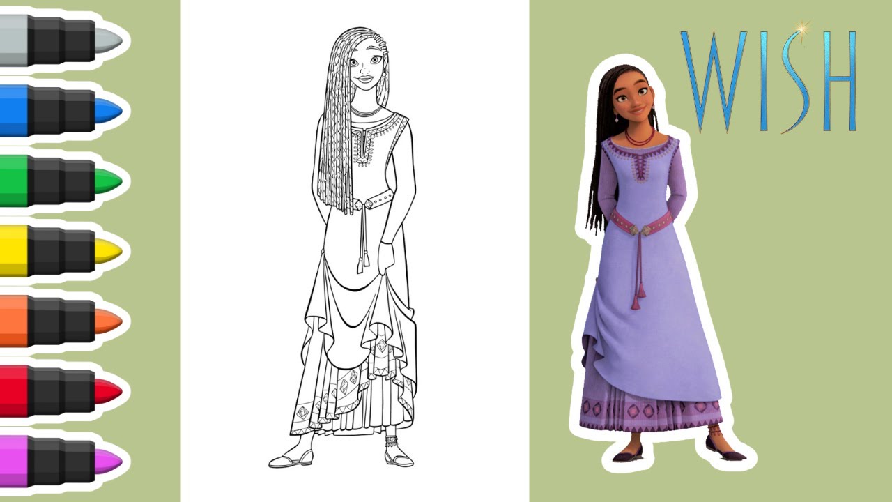 Watch Me Bring Asha from Disney Wish to Life with Colors! - YouTube
