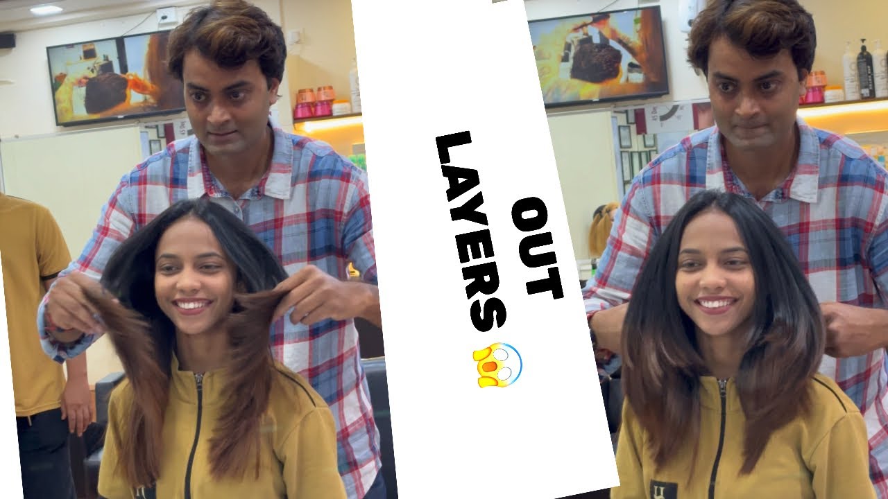 Out layers in medium Hair length!! Sliding haircut!! Layers in medium ...