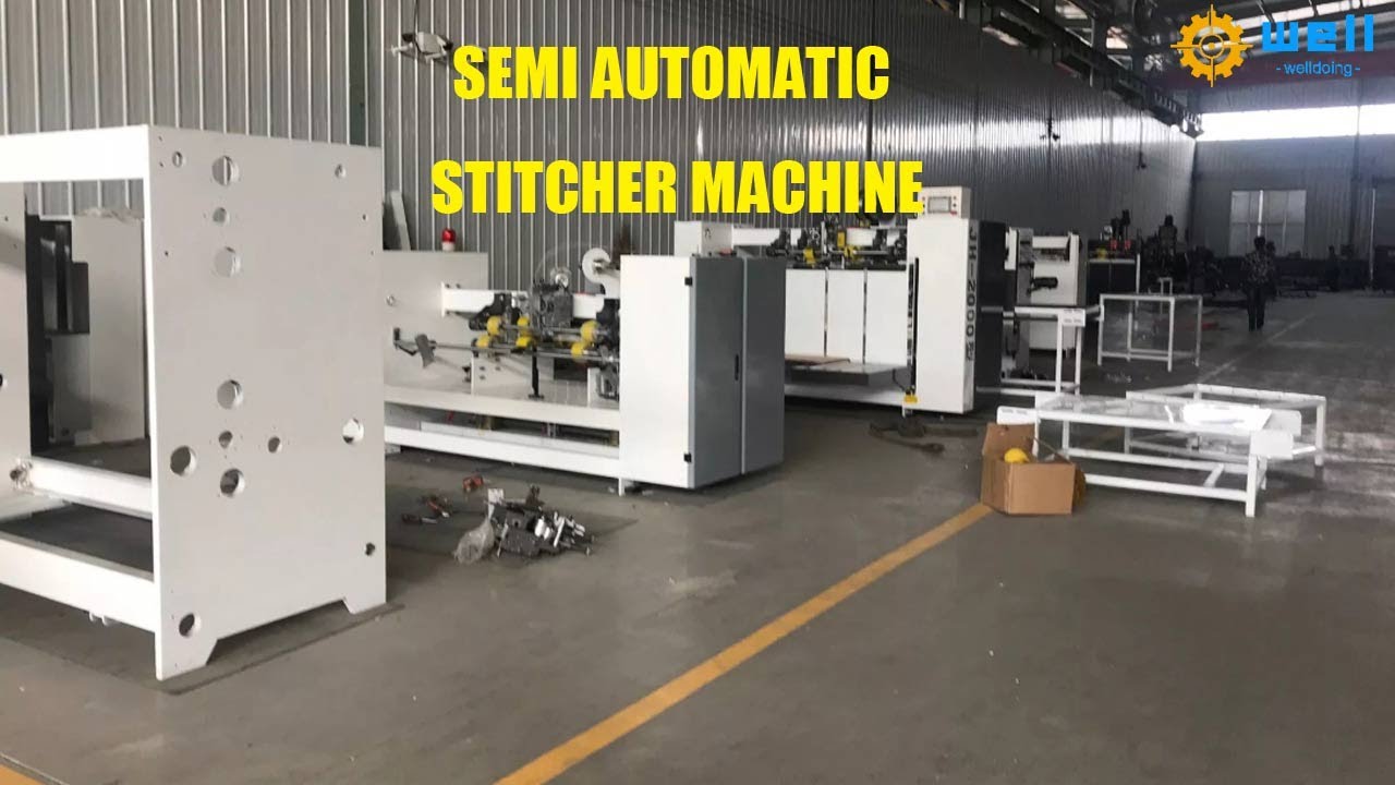 semi automatic stitcher machine for cardboard box | stitching box ...