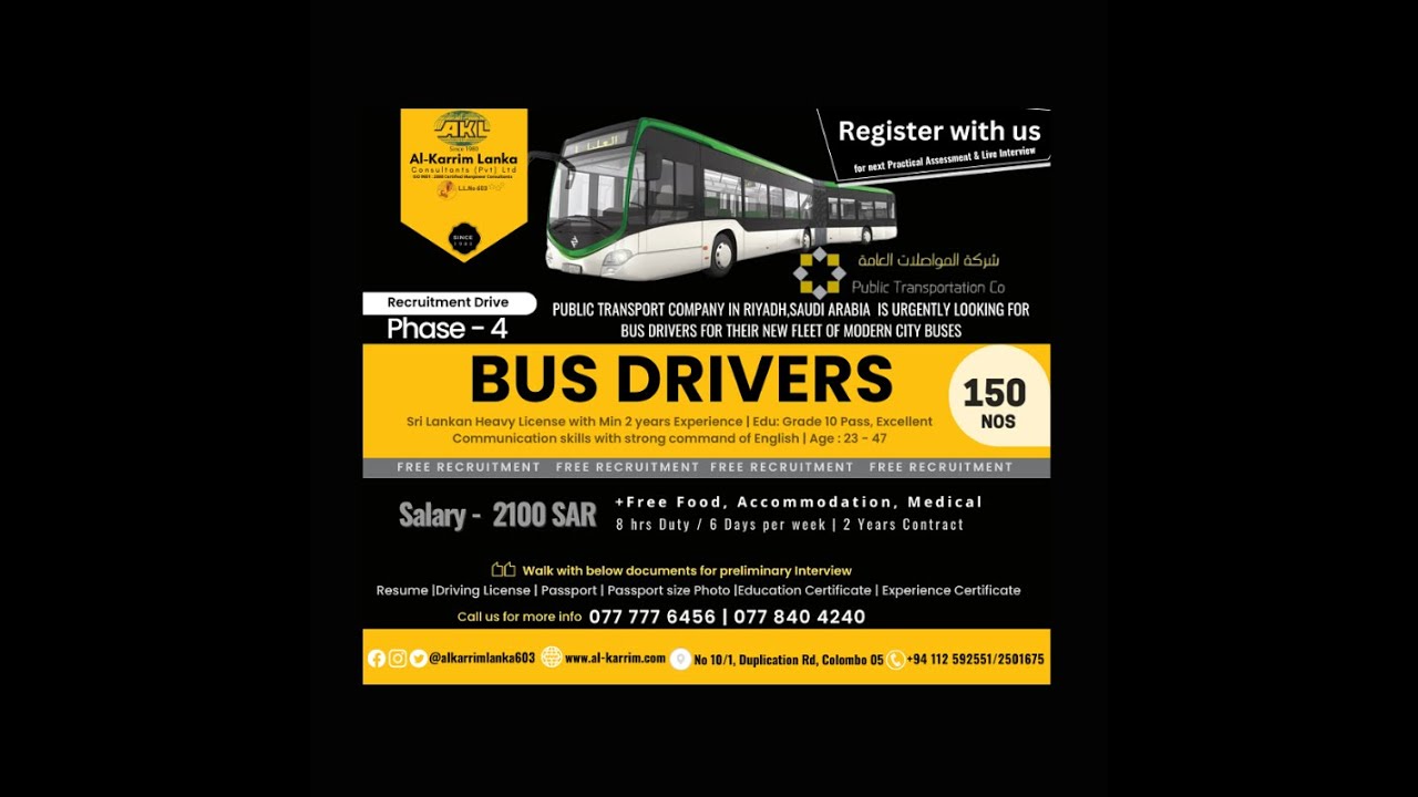 Bus Drivers For Riyadh Bus Project - YouTube