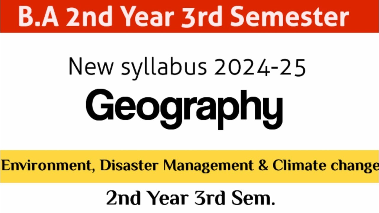 B.A 2nd Year 3rd Semester Gepgraphy syllabus|| geography syllabus ...