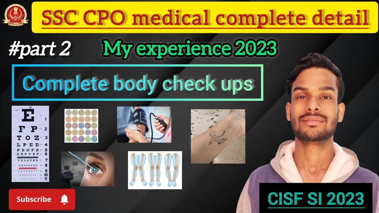 SSC CPO medical complete details ️ | full body check ups in detail | my ...