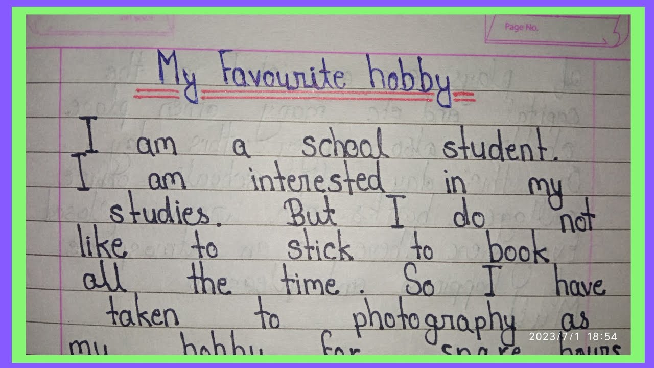 Write a short essay on my hobby | 10 line essay| lead school 2.0 - YouTube