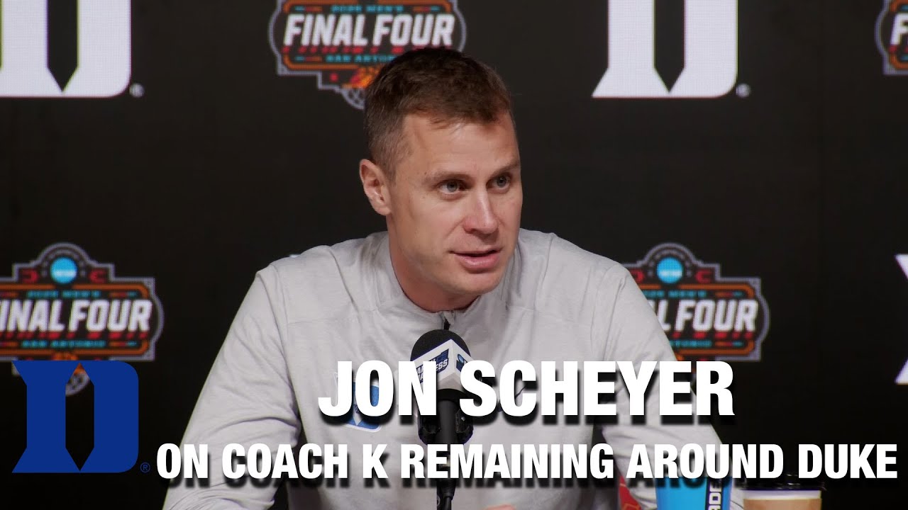 Jon Scheyer On Coach K Remaining Around Duke - YouTube