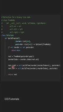 #LeetCode 106. #Construct #Binary #Tree from #Inorder and #Postorder #Traversal - YouTube