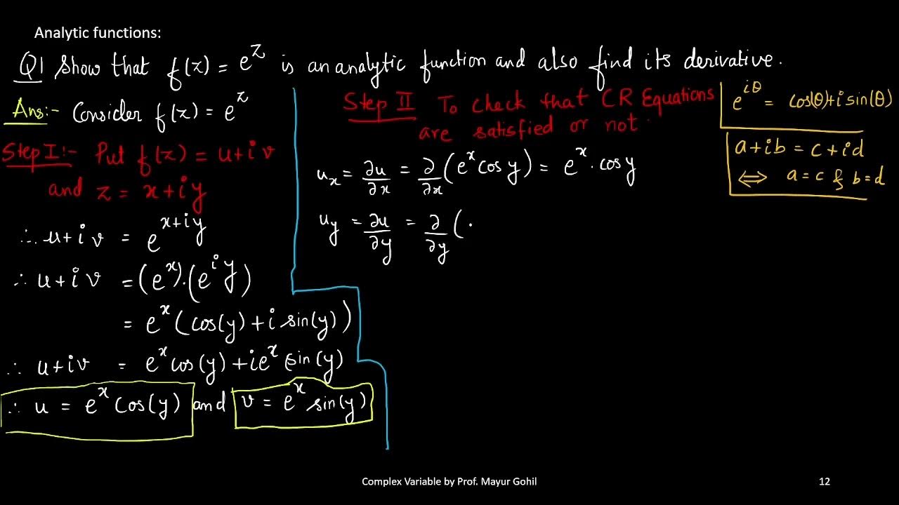 Complex Variable Lect 04 Analytic function example #engineering #youtube #maths - YouTube