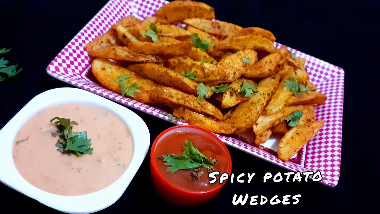 SPICY POTATO WEDGES!!MASALA WEDGES!! SPICY ALOO!masaledar sukhe aloo ...