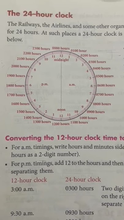 Converting the 12 hour clock time to 24 hour clock time. #education ...