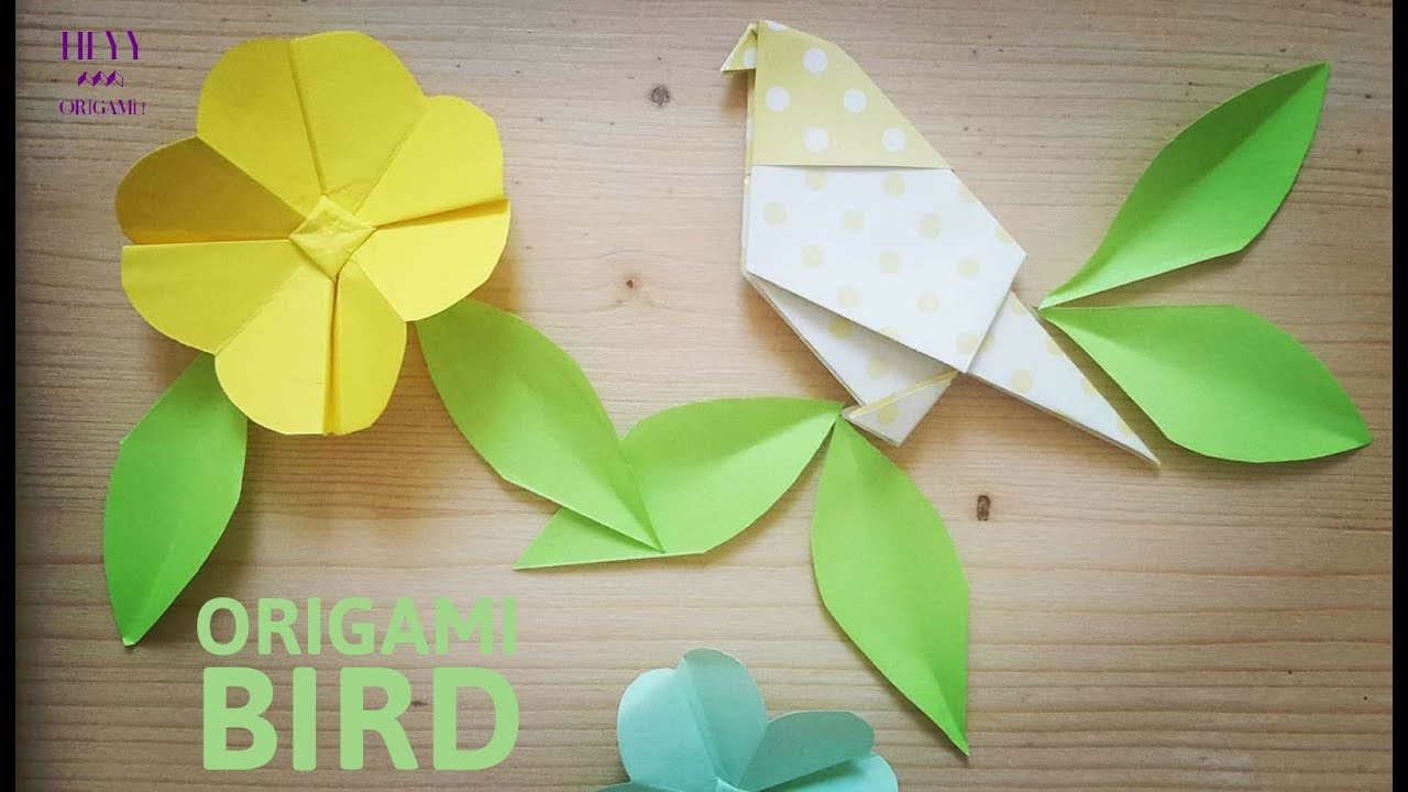 Easy Origami Bird-How to make easy and cute paper origami bird - YouTube