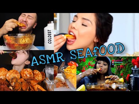 ASMR SEAFOOD MUKBANGS 🍤🦞 + (eating sound ) - YouTube