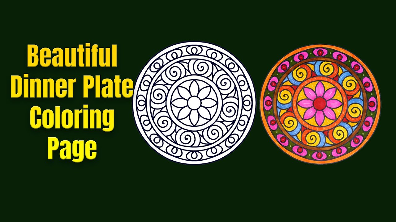 How To Color A Dinner Plate | Pottery Coloring Page | Colored By Osman ...