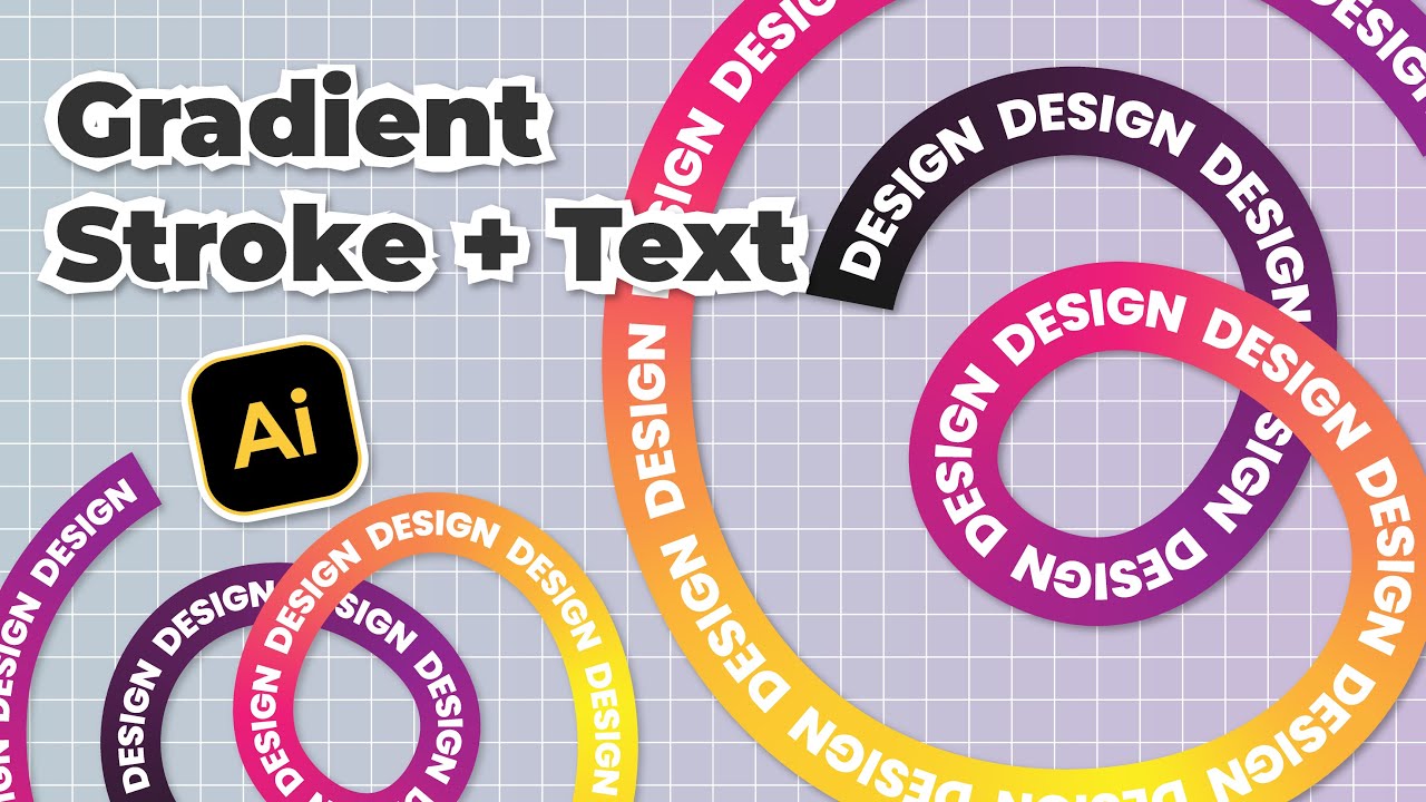 Beautiful! Create a Gradient Stroke with Text in Illustrator - YouTube