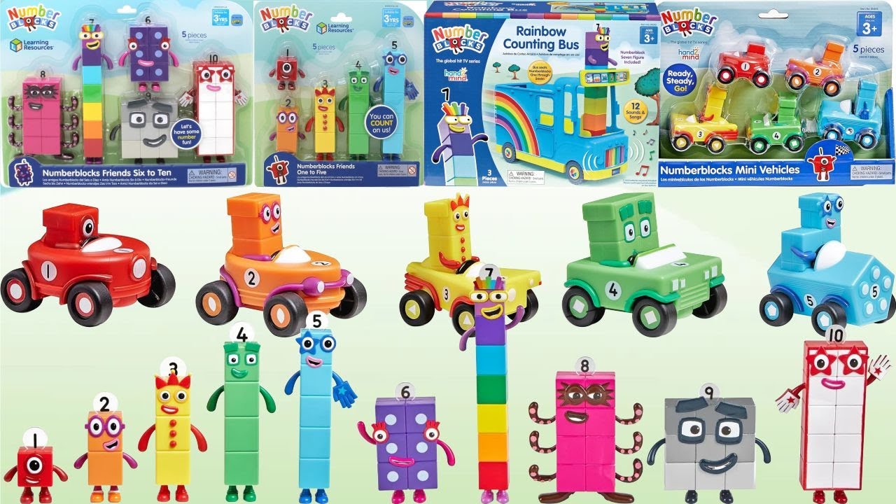 Numberblocks – 10 minute Unboxing Numberblock Mini Vehicles ...
