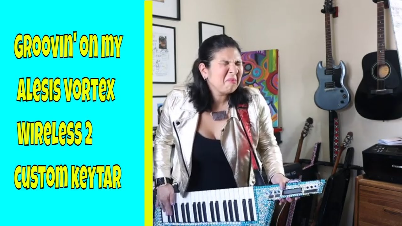 Groovin' on my Alesis Vortex Wireless 2 custom keytar - YouTube